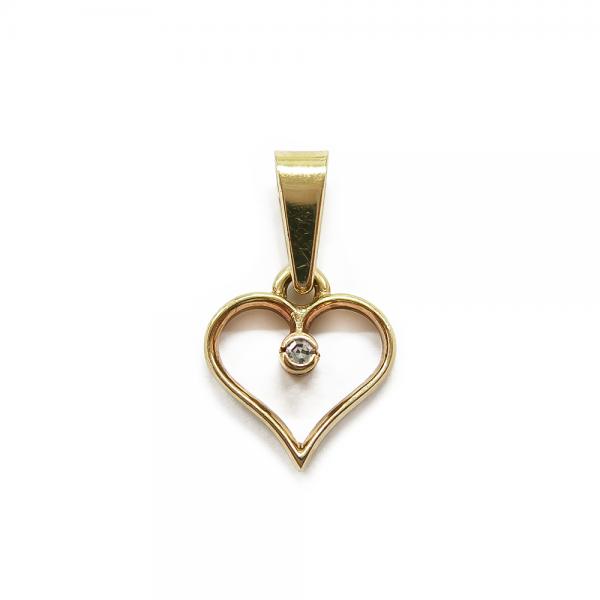 Avo sydän riipus timantilla 0,01ct - Kultatukku.fi