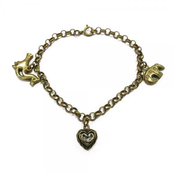 Kalevala korun Talon sydän, karhu, lintunen ranne 20cm - Kultatukku.fi