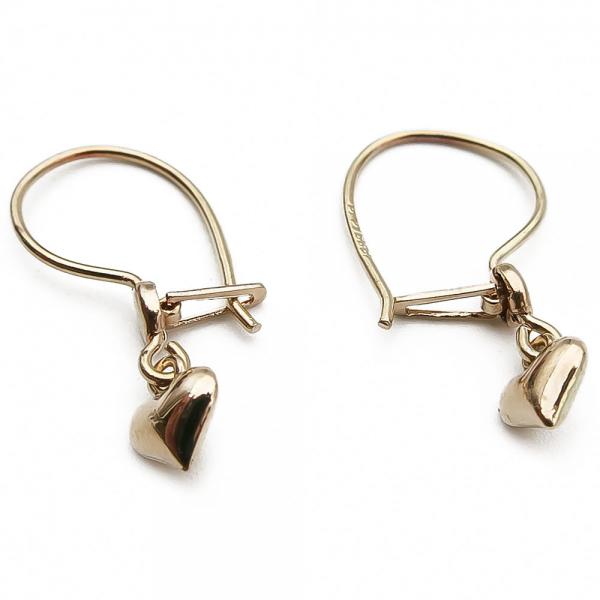 Kultaiset sydänkorvakorut koukulla - MYYTY - Kultatukku.fi